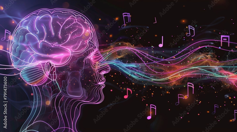 A diagram showing how music can trigger the release of dopamine ...