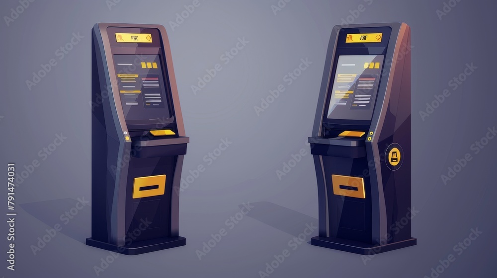 Mockup of a self-service interactive terminal for electronic payment in ...