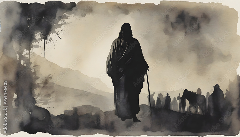 Watercolor painting of The Last Days of Christ's Life at Jerusalem ...