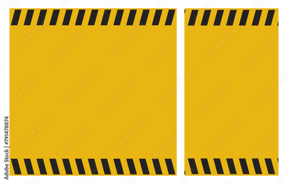 Yellow and Black Warning Lines with Copy Space Posters Set for Safety ...