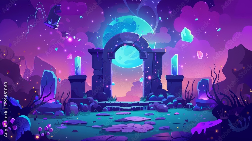 Mystic adventure vortex energy entrance with arch to another dimension ...