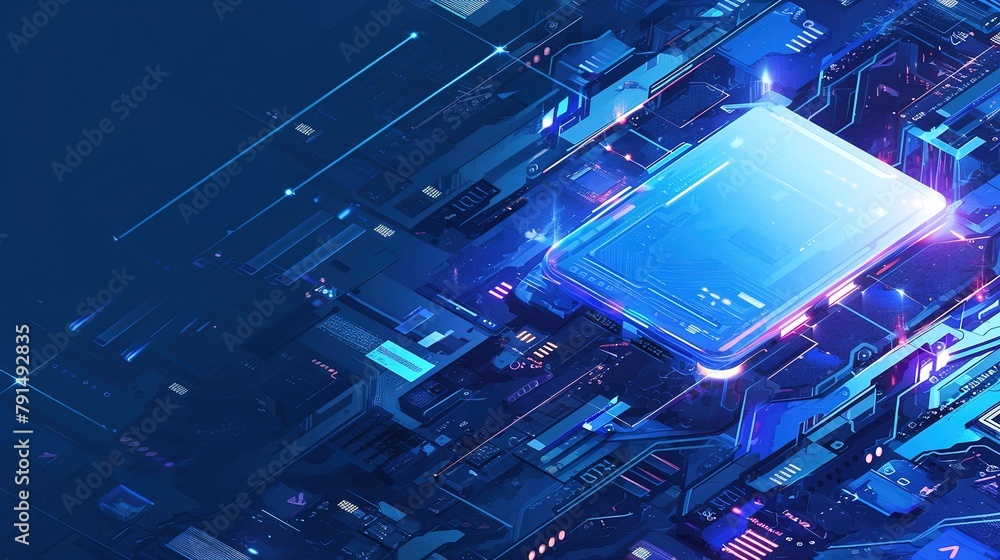 Artificial Intelligence Powered Computer Chip Processing Data ...