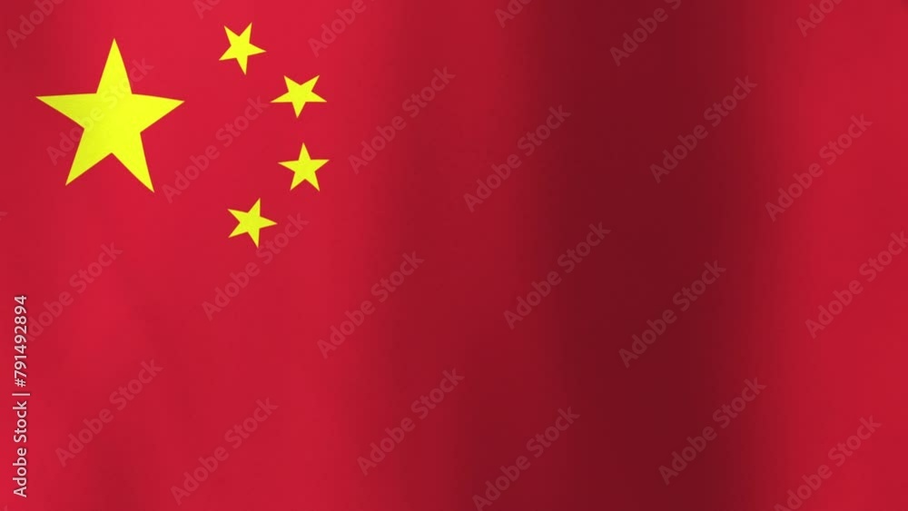 Waving Flag of China, 4K Seamless Loop Animation. Chinese Flag 3d ...