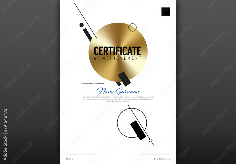 Japan style minimalistic simple certificate achievement document ...