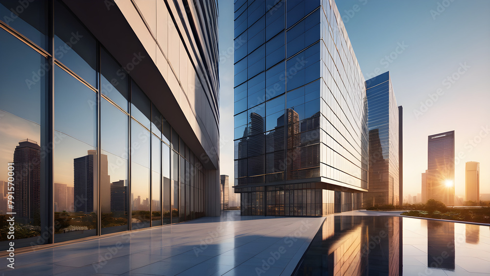 Urban skyline, commercial centers and financial districts in the city ...