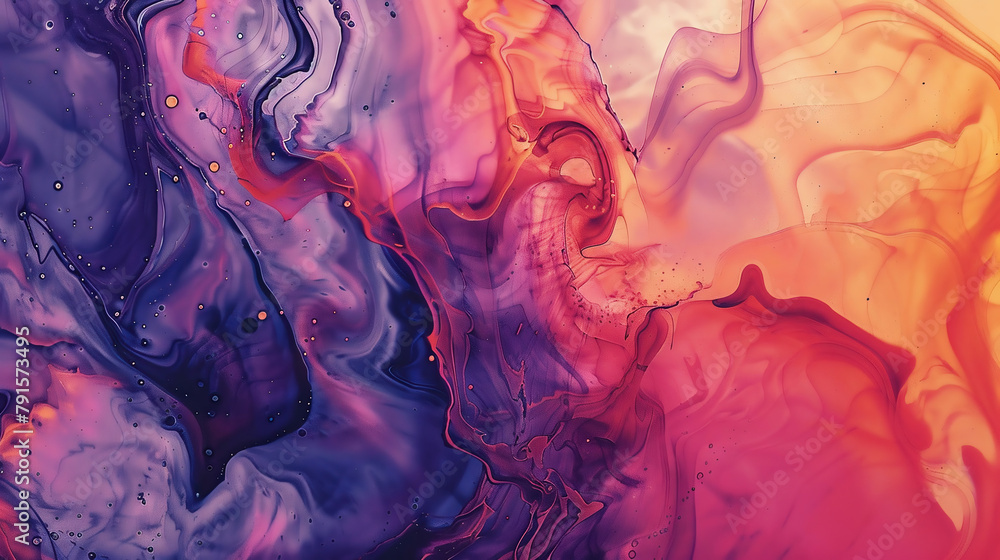 Colorful neurographic forms and shapes. The dabbing technique near the ...