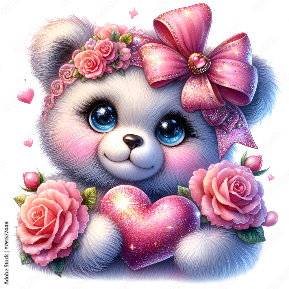 Watercolor Teddy Bear Clipart, Love Teddy Bear Clipart, Custom Cute ...