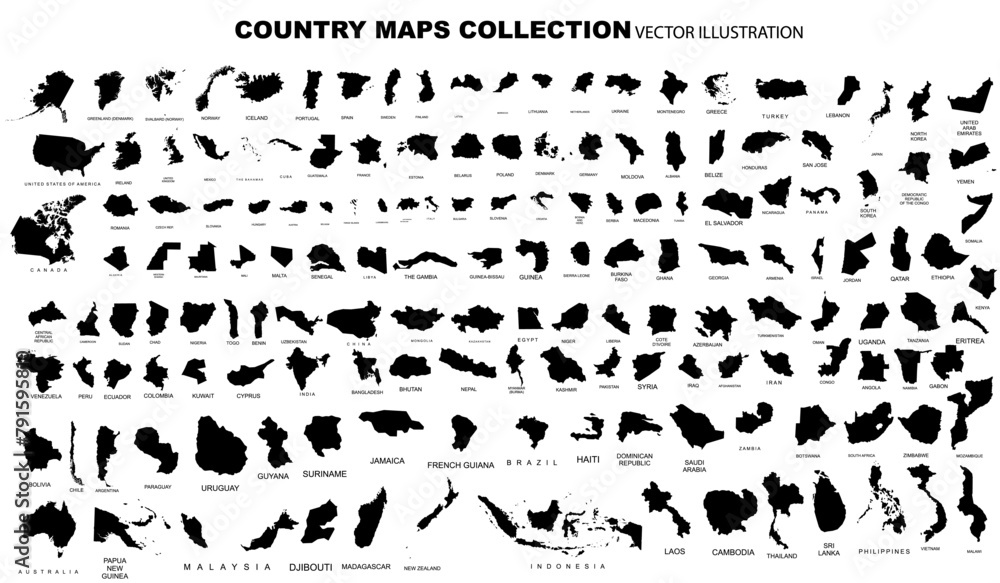 Complete Countries Map of the World Perfect Icons . Every single ...