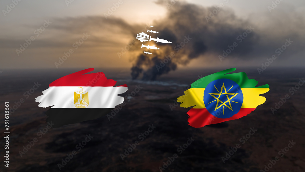 Egypt and Ethiopia flags represent political, military, economic ...