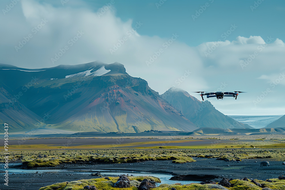 From above - a drone explores remote regions - its camera eye extending ...