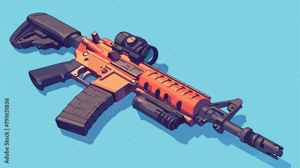 Isometric trendy icon of rifle 2d flat cartoon vact Stock Vector ...
