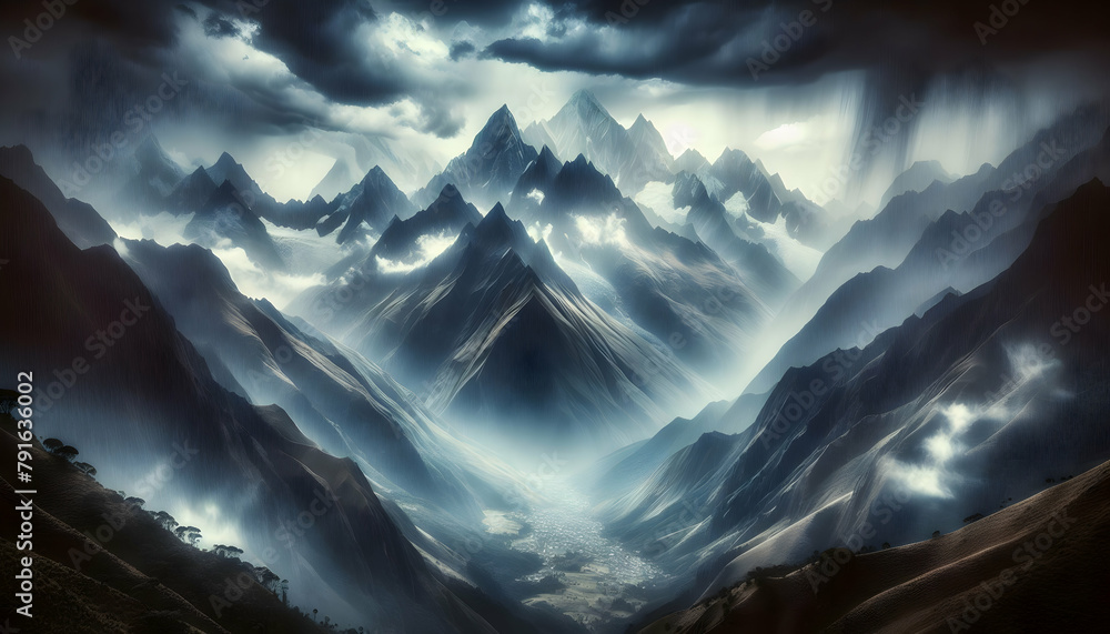 Rain Embrace in the Andes: Majestic and Mysterious Andean Peaks ...