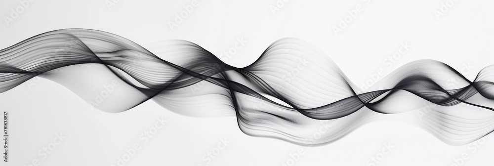 Monochromatic image featuring a sinusoidal wave pattern that creates a ...