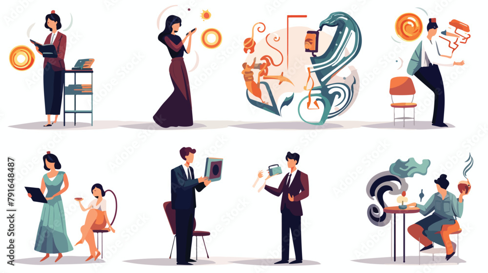 MBTI mindset types of people set vector illustratio Stock Vector ...