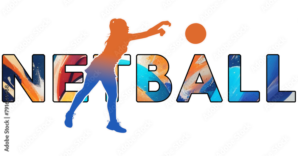 Isolated text NETBALL on Withe Background - Color Icon Gradient ...