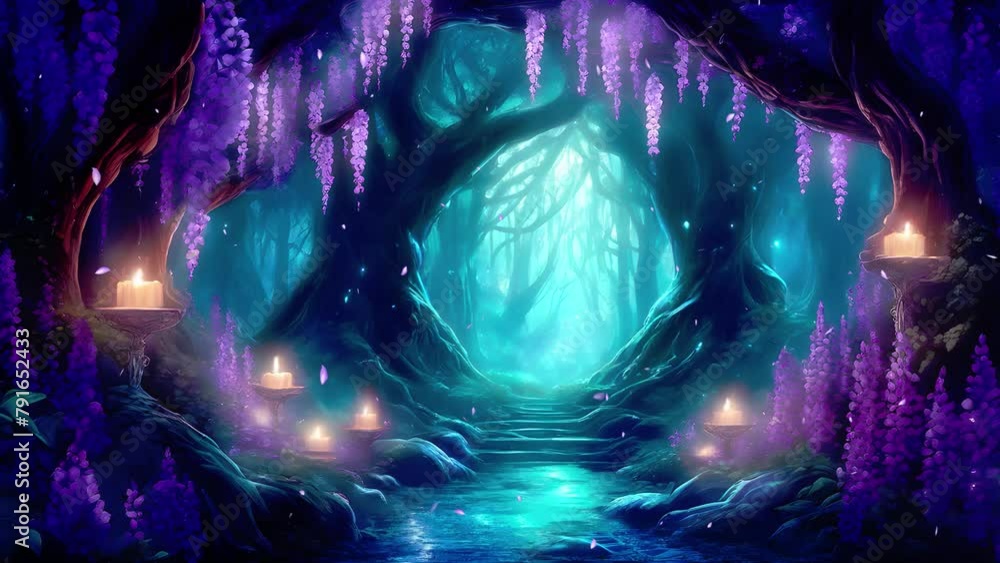 Wisteria Forest Animated Background Aesthetic Vtuber Background ...