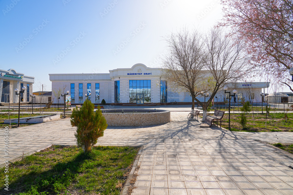 Exterior of the Regional History and Aral Sea Museum of Moynaq (Muynak ...