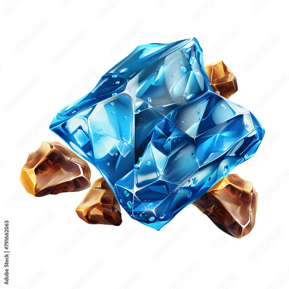 blue gem element_hyperrealistic_hyper detailed_isolated on transparent ...