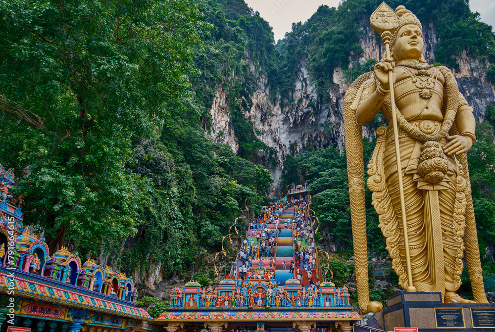 Batu Caves and the Murugan statue (The Hindu god of war )also known as ...