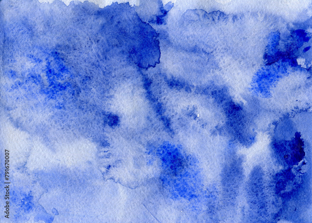 Blue watercolor background. Abstract hand paint backdrop. Blue ...