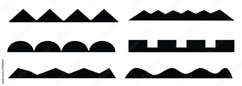 Triangle, Scalloped, Rectangle, Curved Shaped Border, Silhouette ...