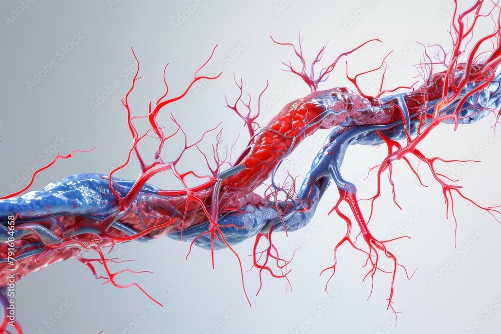 Model of blood vessels. Arteriography, x-ray examination of blood ...