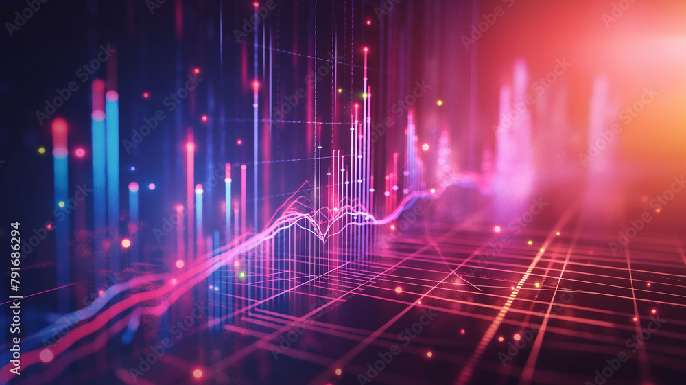 The Financial Chart On Technology Abstract Background Represents Stock