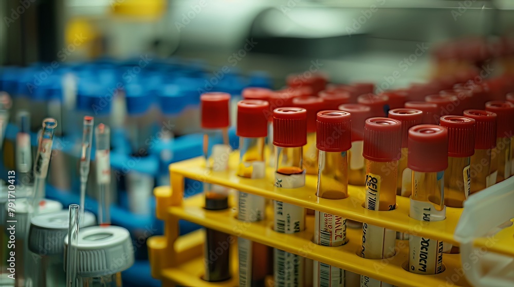 The collected blood sample is then carefully labeled and sent to the ...