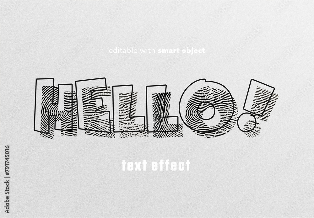 Finger Print Text Effect with Ai Generated Elements Stock Template ...