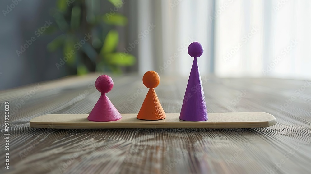 Gender Gap, A balance scale with symbols representing men and women ...