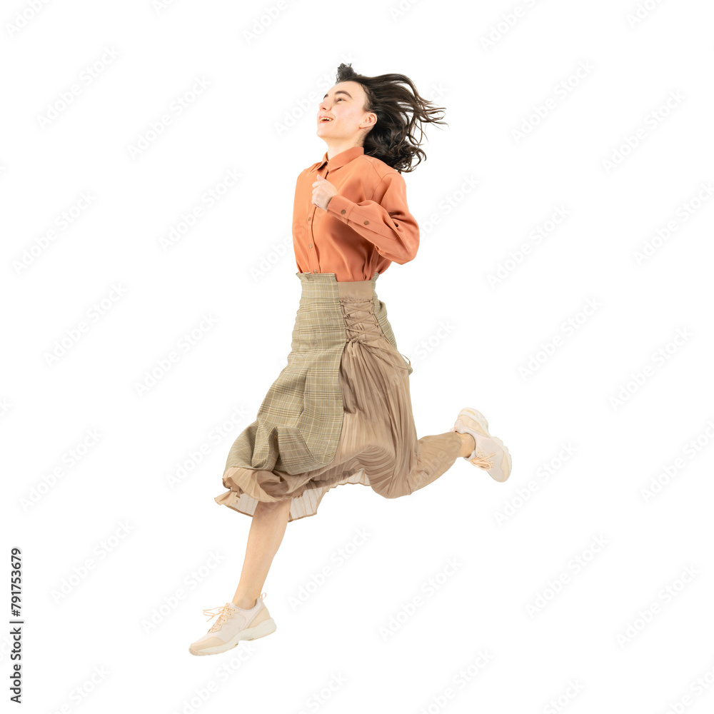 Full body photo of a white woman jumping. Full body photo PNG with ...