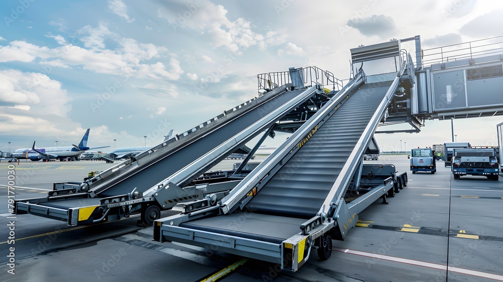 A detailed depiction of the specialized cargo handling equipment used ...