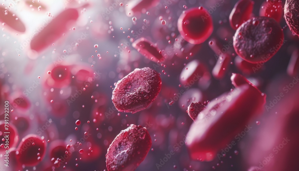 Red Blood cell 3d vein flow platelet wave of Blood cell cancer medicine ...