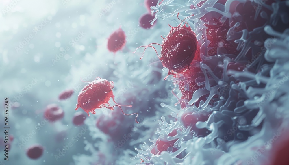 Red Blood cell 3d vein flow platelet wave of Blood cell cancer medicine ...