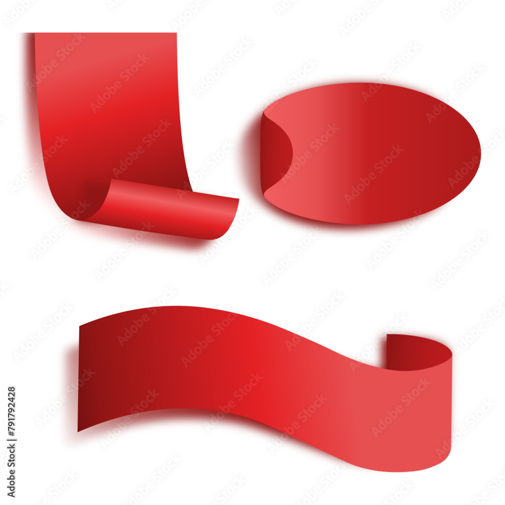 Red ribbon on transparent background. Vector illustration Stock Vector ...