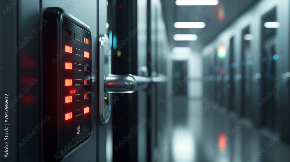 The entrance to a tech company's server room featuring advanced ...