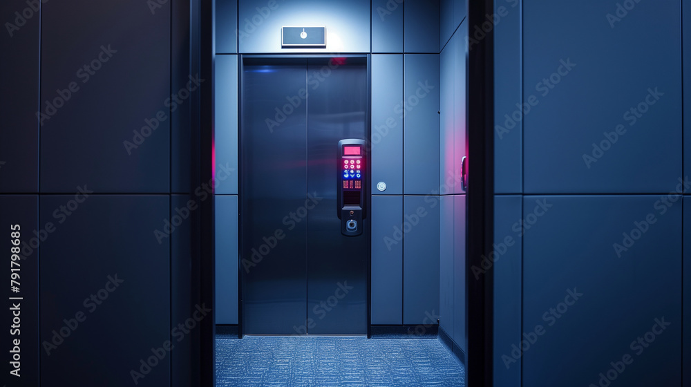A server room door marked as a restricted area, secured with both a ...