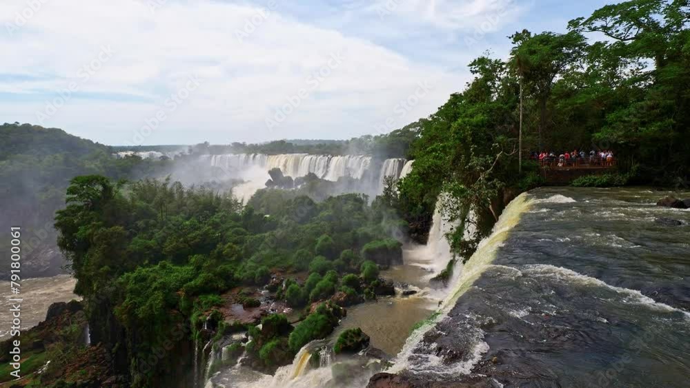 Iguazu Falls, the largest series of waterfalls of the world, located at ...