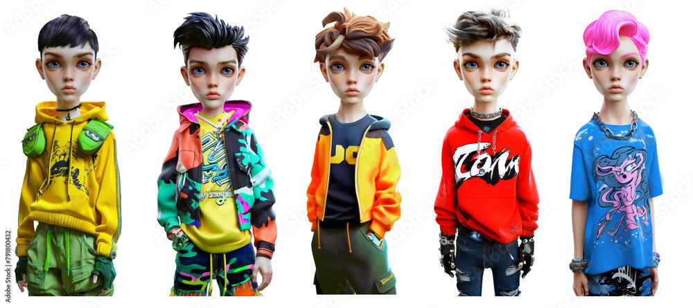 Cute Boy character in sylish look. Urban, street fashion boys outfit on ...