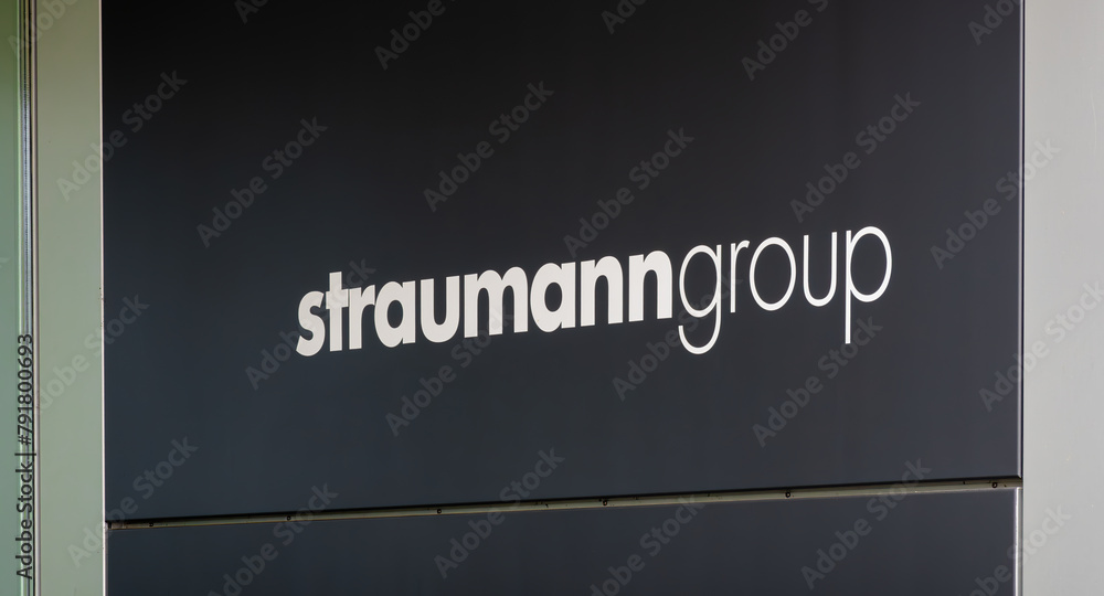 Basel, Switzerland - April 20, 2024: Straumann Group is a Swiss company ...