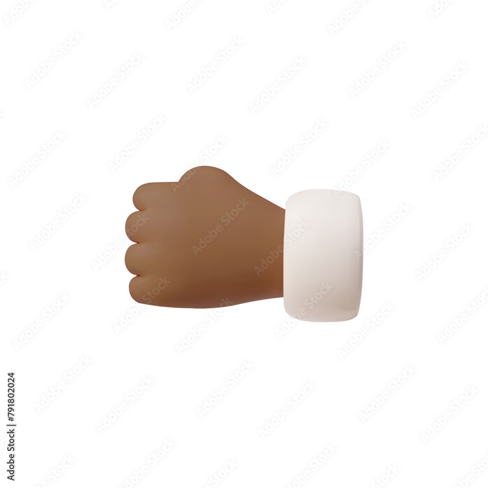 Human hand fist gesture 3D vector, friendly greeting fist bump ...