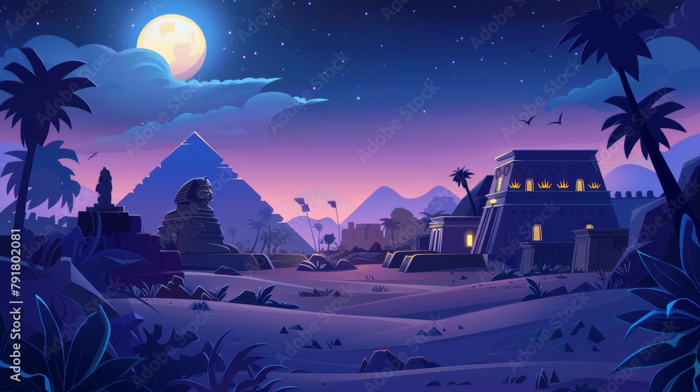 This modern template features a cartoon landscape of Egypt's famous ...