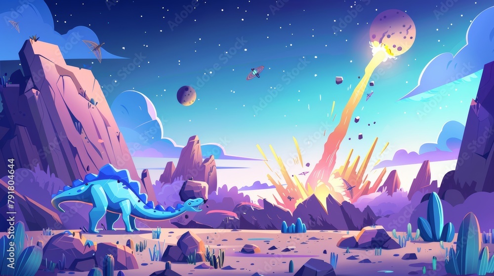 With dinosaurs extinct with meteorite falling on the planet. The ...