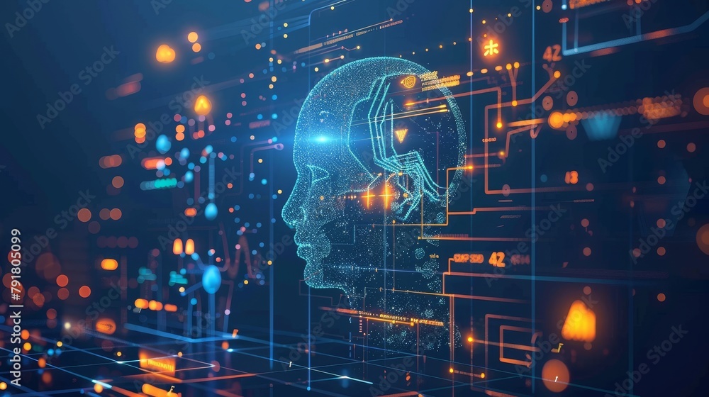 AI machine learning model being trained with new data Stock ...