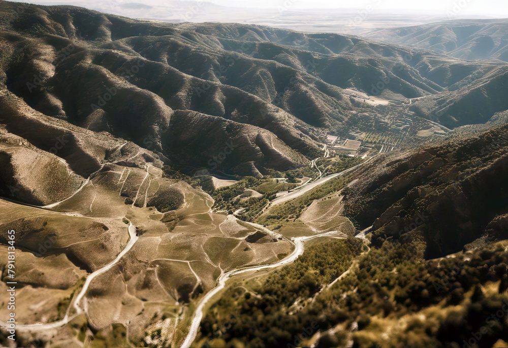 'toledo barrancas valley calm peaks located mountain burujon aerial ...