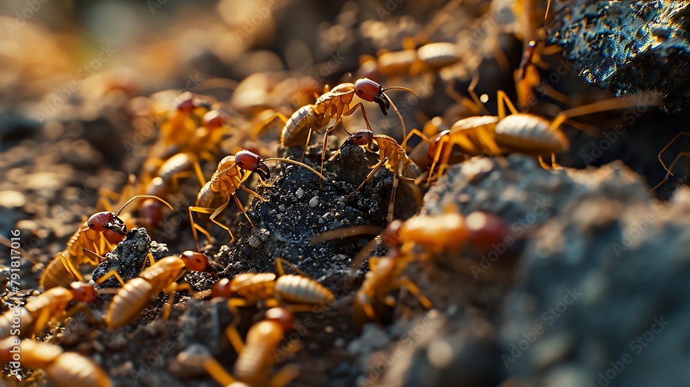 A Colony of Termites Constructing Their Intricate Mud Mounds ...