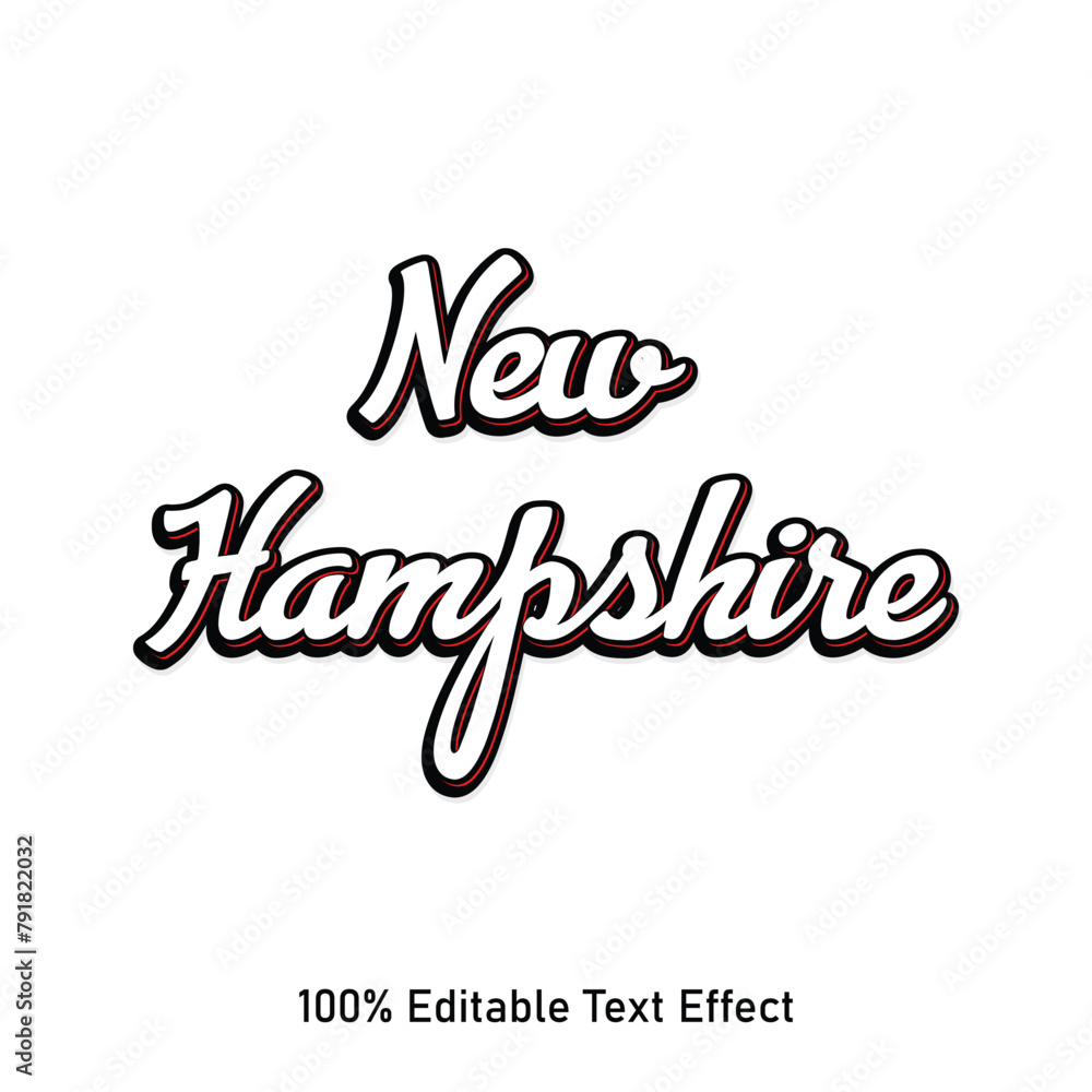 New Hampshire text effect vector. Editable college t-shirt design ...