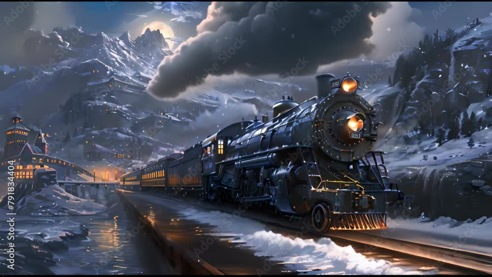 Vintage steam train, dark fantasy style, fantasy art, wallpaper ...