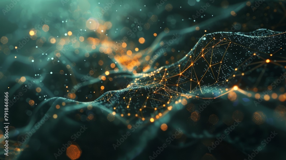 futuristic digital background with glowing data streams and neural networks representing ai and ...