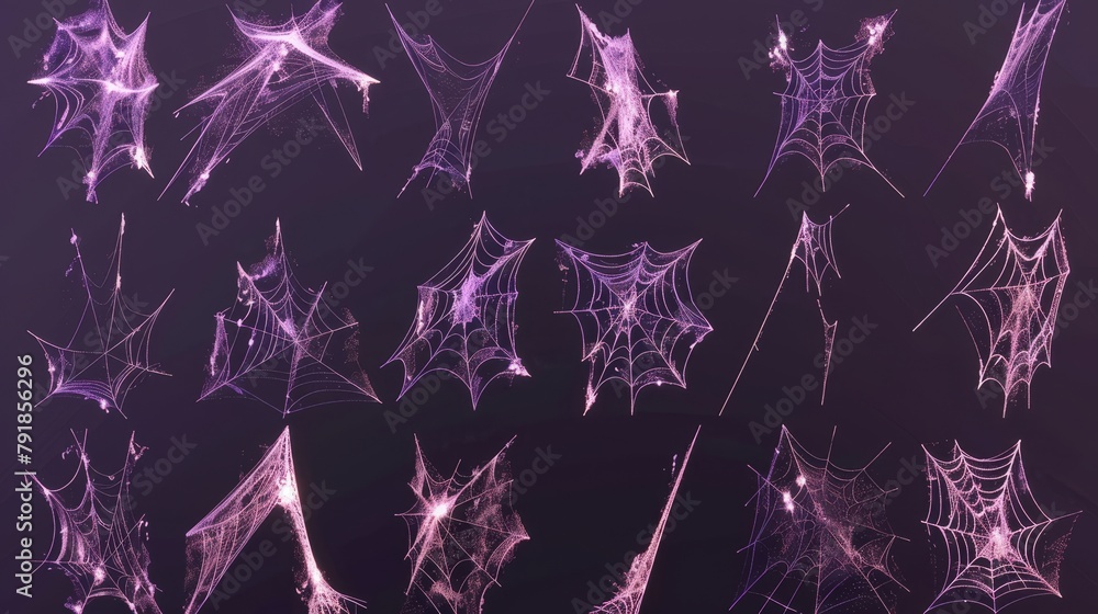 This Halloween line cobweb effect modern horror corner frame set ...